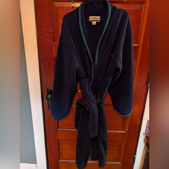 L.L. Bean | Intimates & Sleepwear | Ll Bean Dark Blue Robe With Green ...